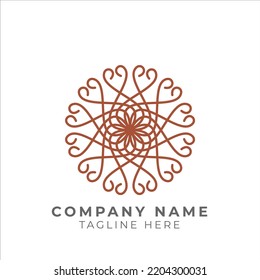 Traditional Floral Pattern Logo Design Stock Vector (Royalty Free ...