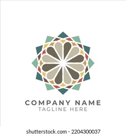 Traditional Floral Pattern Logo Design Stock Vector (Royalty Free ...