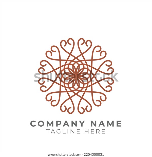 Traditional Floral Pattern Logo Design Stock Vector (Royalty Free ...