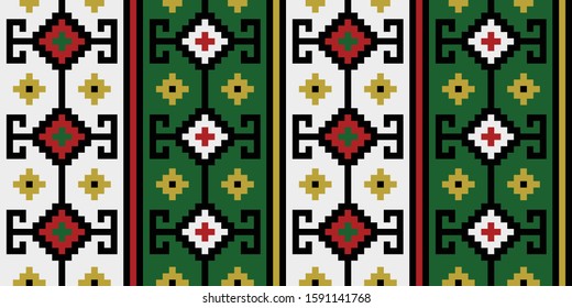 Traditional Folk Fabric Seamless Pattern Pirot Stock Vector (Royalty ...