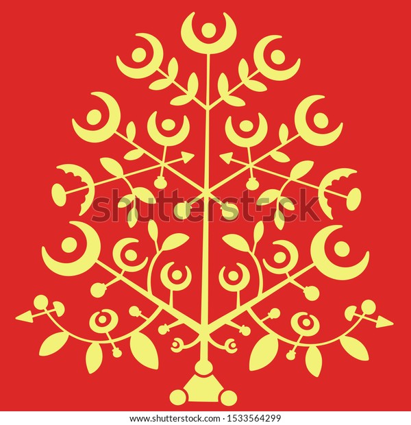 Traditional Folk Symbol Tree Orient Style Stock Vector (Royalty Free ...