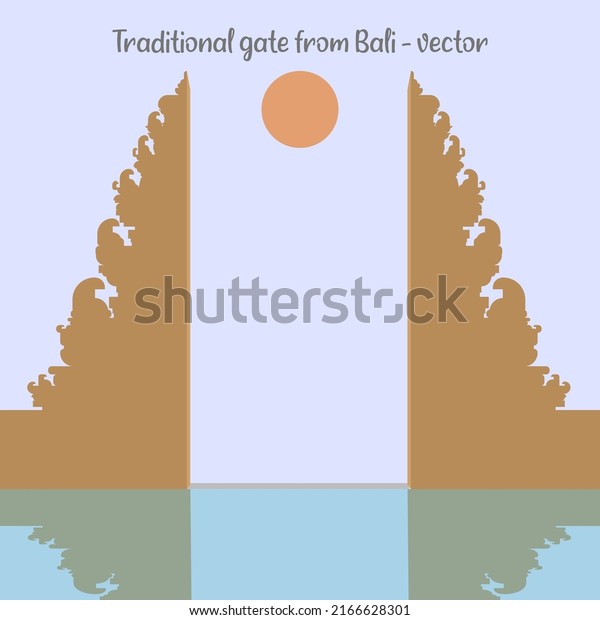 Traditional Gate Bali Vector Stock Vector (Royalty Free) 2166628301 ...