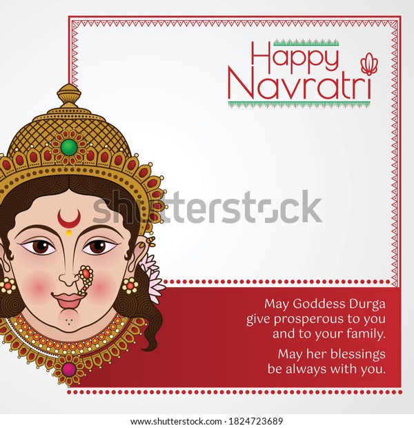 Traditional Happy Smiling Face Devi Durga Stock Vector (Royalty Free ...