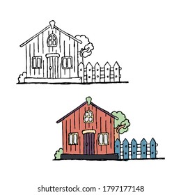 Traditional House Vector Illustration Flat Style Stock Vector (Royalty ...