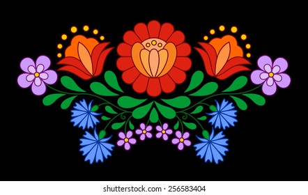 Traditional Hungarian Folk Embroidery Pattern Isolated Stock Vector ...