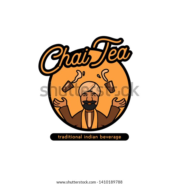 Traditional Indian Beverage Chai Tea Logo Stock Vector (Royalty Free ...