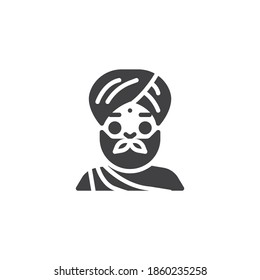 Traditional Indian Man Vector Icon Filled Stock Vector (Royalty Free ...
