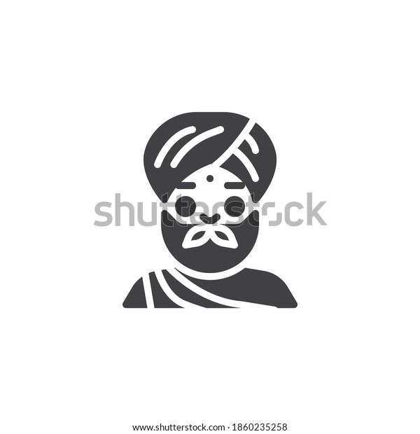 Traditional Indian Man Vector Icon Filled Stock Vector (Royalty Free ...