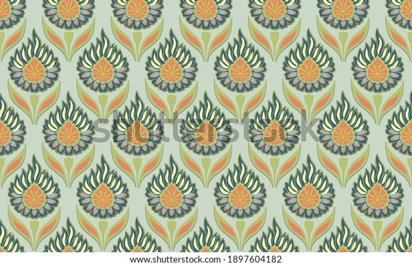 Traditional Indian Motifseamless Pattern Wallpaper Stock Vector ...