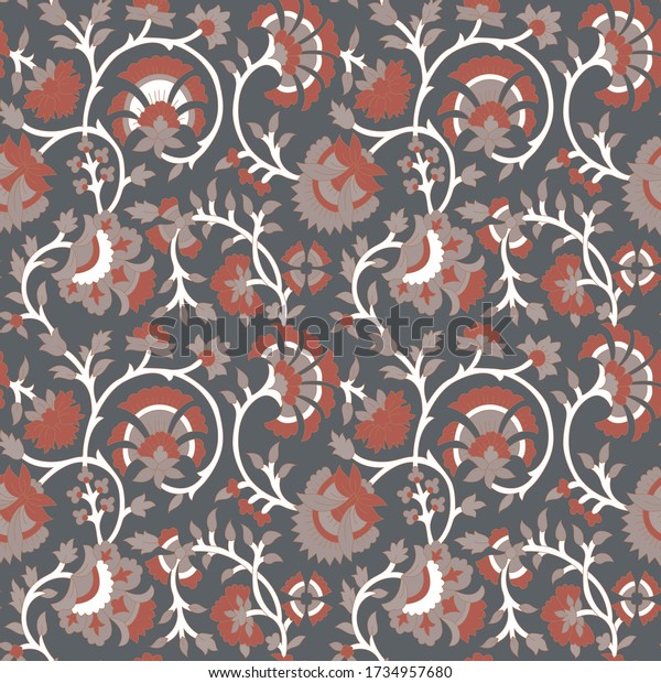 Traditional Indian Paisley Design Pattern On Stock Vector (Royalty Free ...