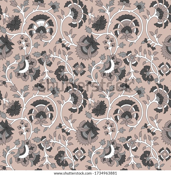 Traditional Indian Paisley Design Pattern On Stock Vector Royalty Free