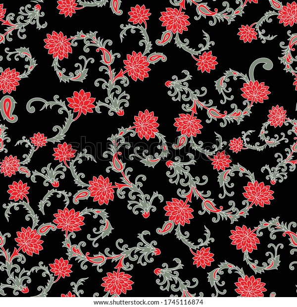 Traditional Indian Paisley Design Pattern On Stock Vector Royalty Free