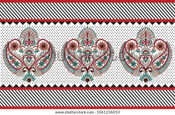 Traditional Indian Paisley Pattern Stock Vector Royalty Free 1061236010