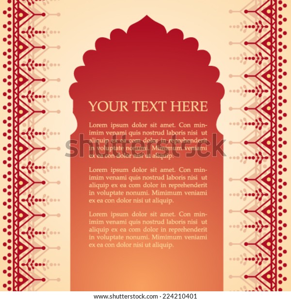 Traditional Indian Temple Gate Banner Henna Stock Vector (Royalty Free ...