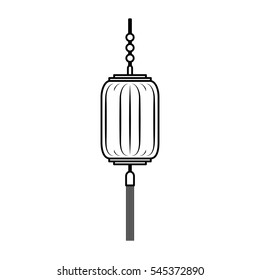 Traditional Japanese Lamp Icon Vector Illustration Stock Vector ...
