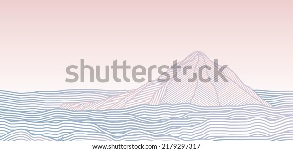 Traditional Japanese Mountain Pattern Pink Colors Stock Vector (Royalty ...