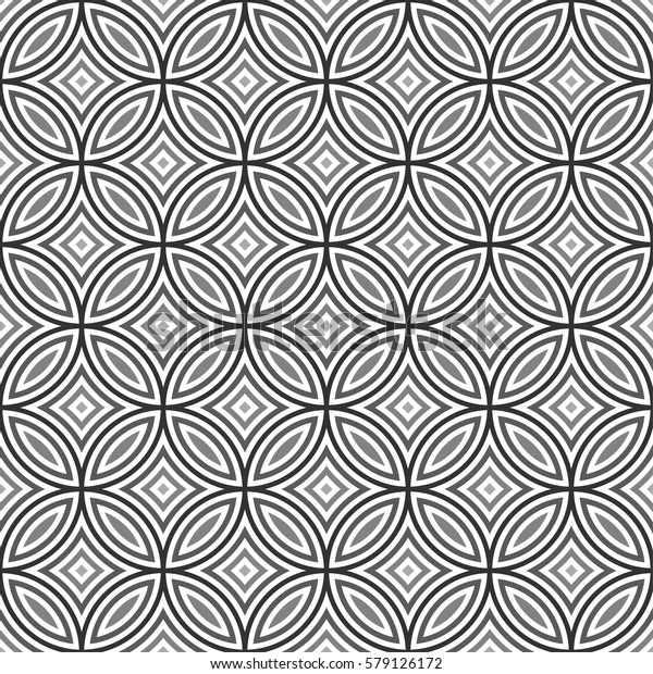Traditional Japanese Pattern Overlapping Circles Square Stock Vector ...