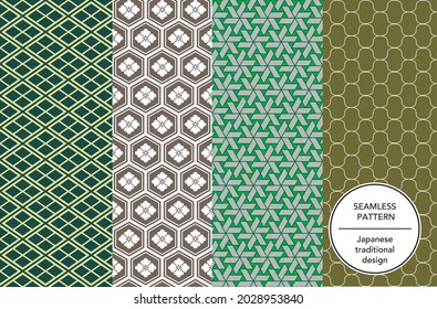 Traditional Japanese Patternssimple Seamless Patterns Vector Stock ...