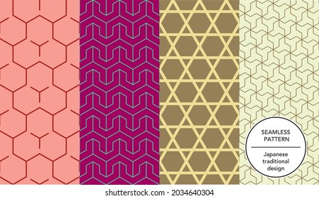 Traditional Japanese Patternssimple Seamless Patterns Vector Stock ...