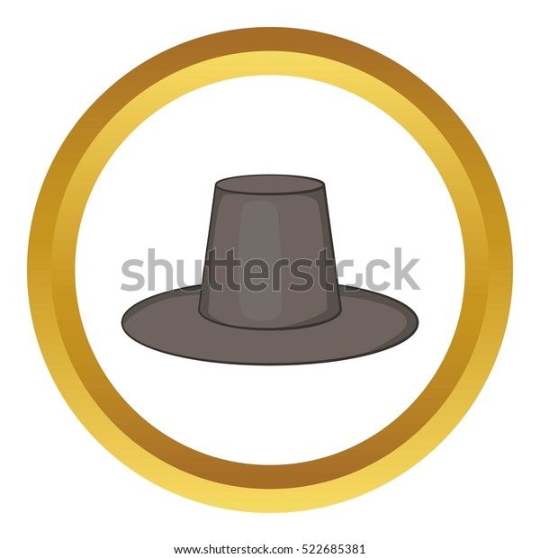 Traditional Korean Hat Vector Icon Golden: vector de stock (libre de ...