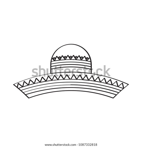Traditional Mexican Hat Sketch Stock Vector (Royalty Free) 1087332818 ...