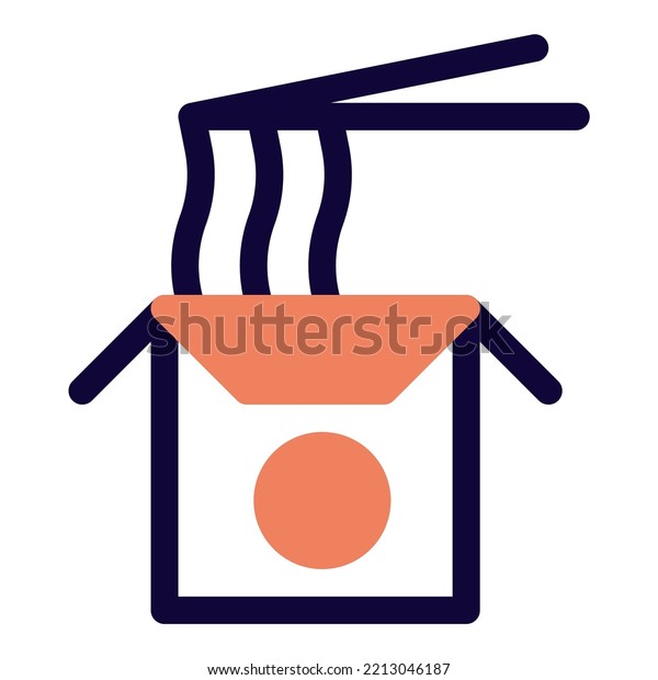 Traditional Noodle Box Delicious Long Strings Stock Vector (Royalty ...