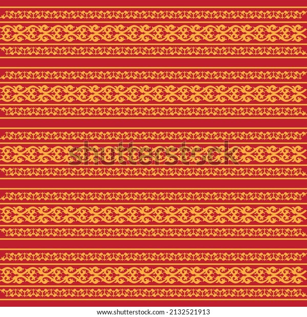 Traditional Pattern Aceh Indonesia Gold Color Stock Vector (Royalty ...