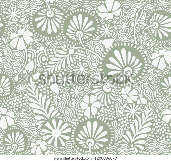 Traditional Pattern Grey Color Seamless Vector Stock Vector (Royalty ...