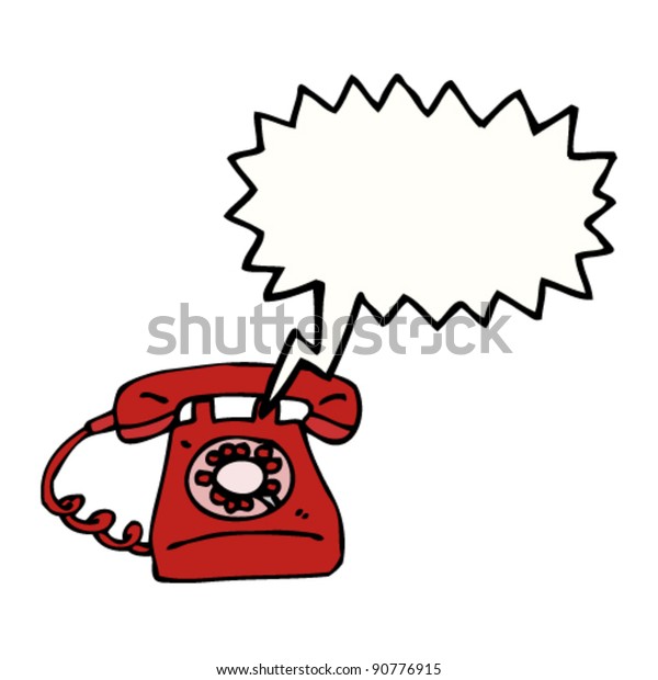 Traditional Red Dial Telephone Ringing Stock Vector (Royalty Free) 90776915