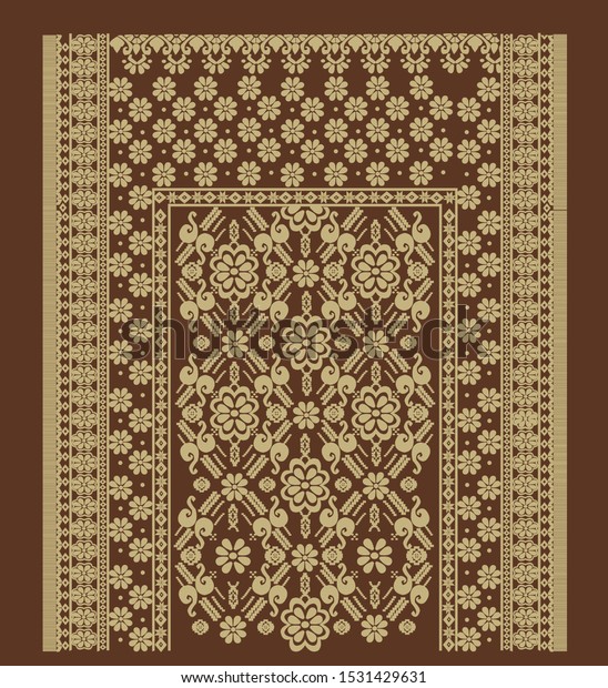 Traditional Songket Pattern Vector Illustration Stock Vector (Royalty ...