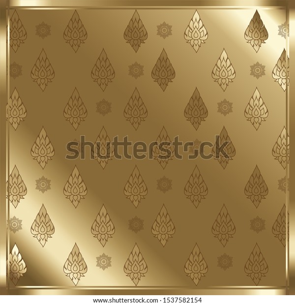 Traditional Thai Pattern, Thai art Gold background.