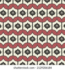 Traditional Tribal Ethnic Pattern Red Background Stock Vector (Royalty ...
