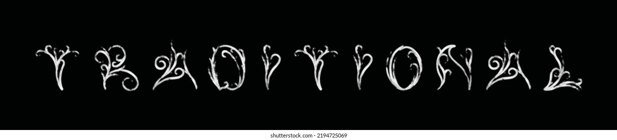 Traditional Word Splatter Vector Typography Isolated Stock Vector ...
