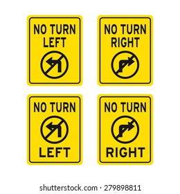 Traffic Arrow No Turn Left Right Stock Vector (Royalty Free) 279898811 ...