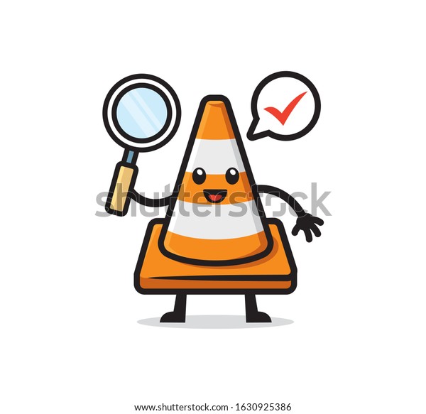 Traffic Cone Mascot Character Design Stock Vector (Royalty Free ...