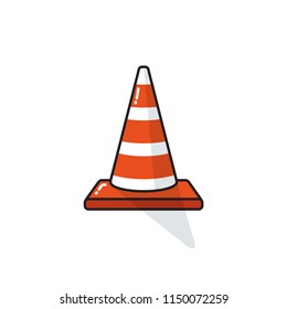 Traffic Cone Pylon Vector Illustration Flat Stock Vector (Royalty Free ...