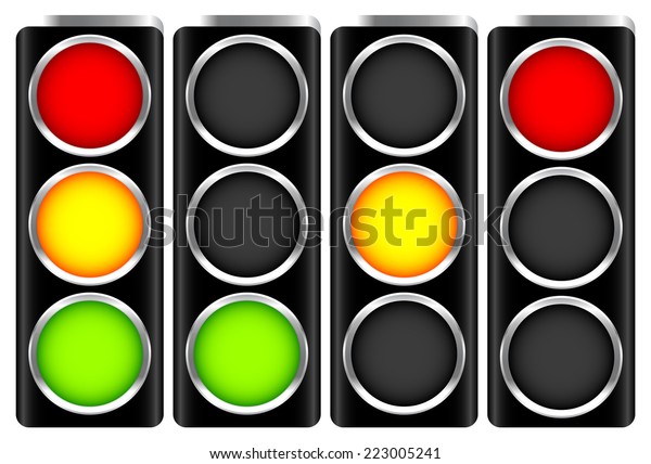Traffic Control Lights Semaphores Traffic Lamps Stock Vector (Royalty ...