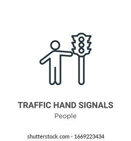 Traffic Hand Signals Outline Vector Icon Stock Vector (Royalty Free ...