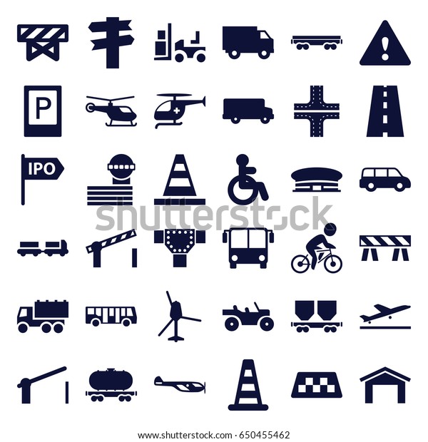 Traffic Icons Set Set 36 Traffic Stock Vector (Royalty Free) 650455462