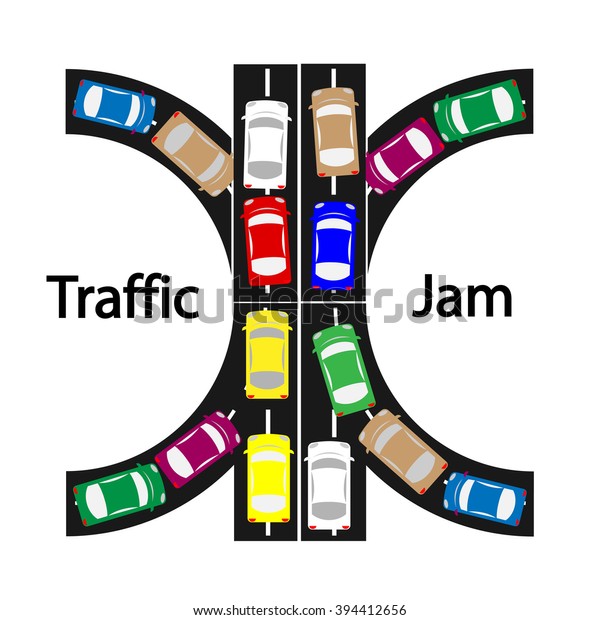 Traffic Jam Symbol Transportation Conceptcar Iconvector Stock Vector ...