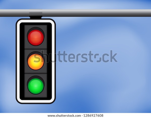 Traffic Light Blue Sky Background Stock Vector (Royalty Free ...