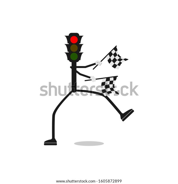 Traffic Light Cartoon Illustration Stop Wait Stock Vector (Royalty Free ...