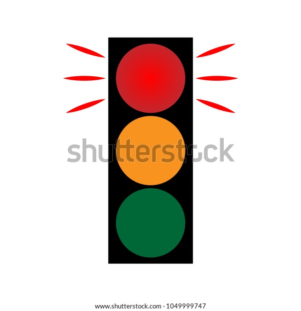 Traffic Light Glow Red Sign Information Stock Vector (Royalty Free ...