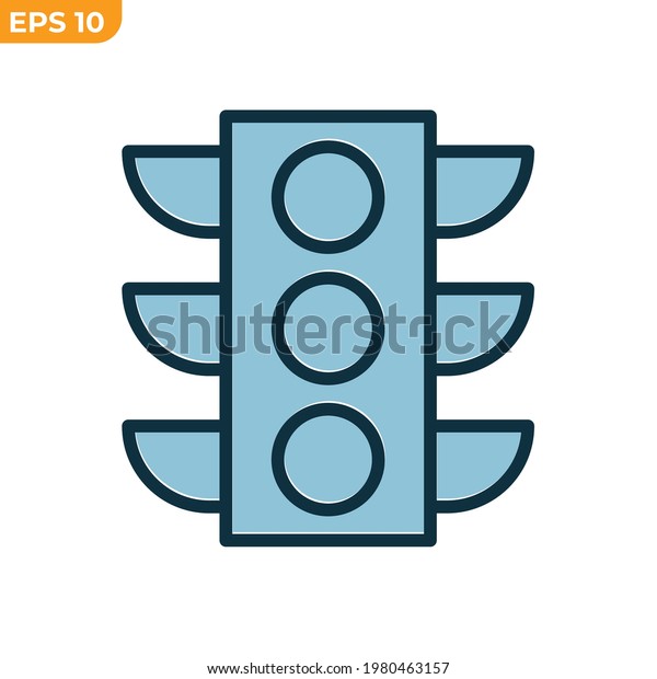Traffic Light Icon Symbol Template Graphic Stock Vector (Royalty Free ...