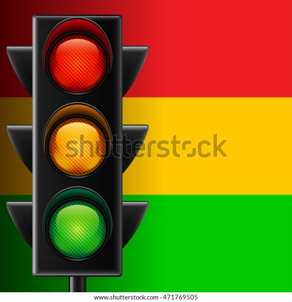 Traffic Light On Red Yellow Green Stock Vector (Royalty Free) 471769505