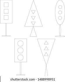Traffic Light Outline Icon Black On Stock Vector (Royalty Free ...