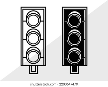 Traffic Light Svg Printable Vector Illustration Stock Vector (Royalty ...