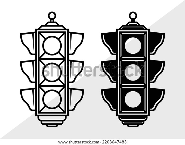 Traffic Light Svg Printable Vector Illustration Stock Vector (Royalty ...