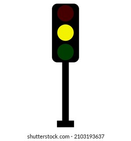 Traffic Light Yellow Light On Stock Vector (Royalty Free) 2103193637 ...