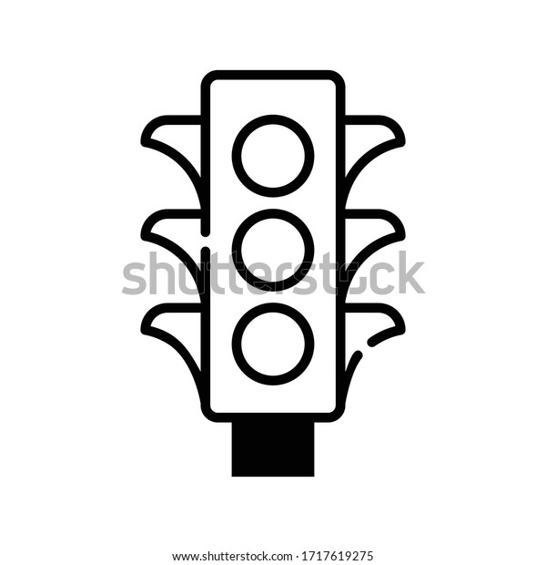 Traffic Lights Black Icon Vector Illustration Stock Vector (Royalty ...